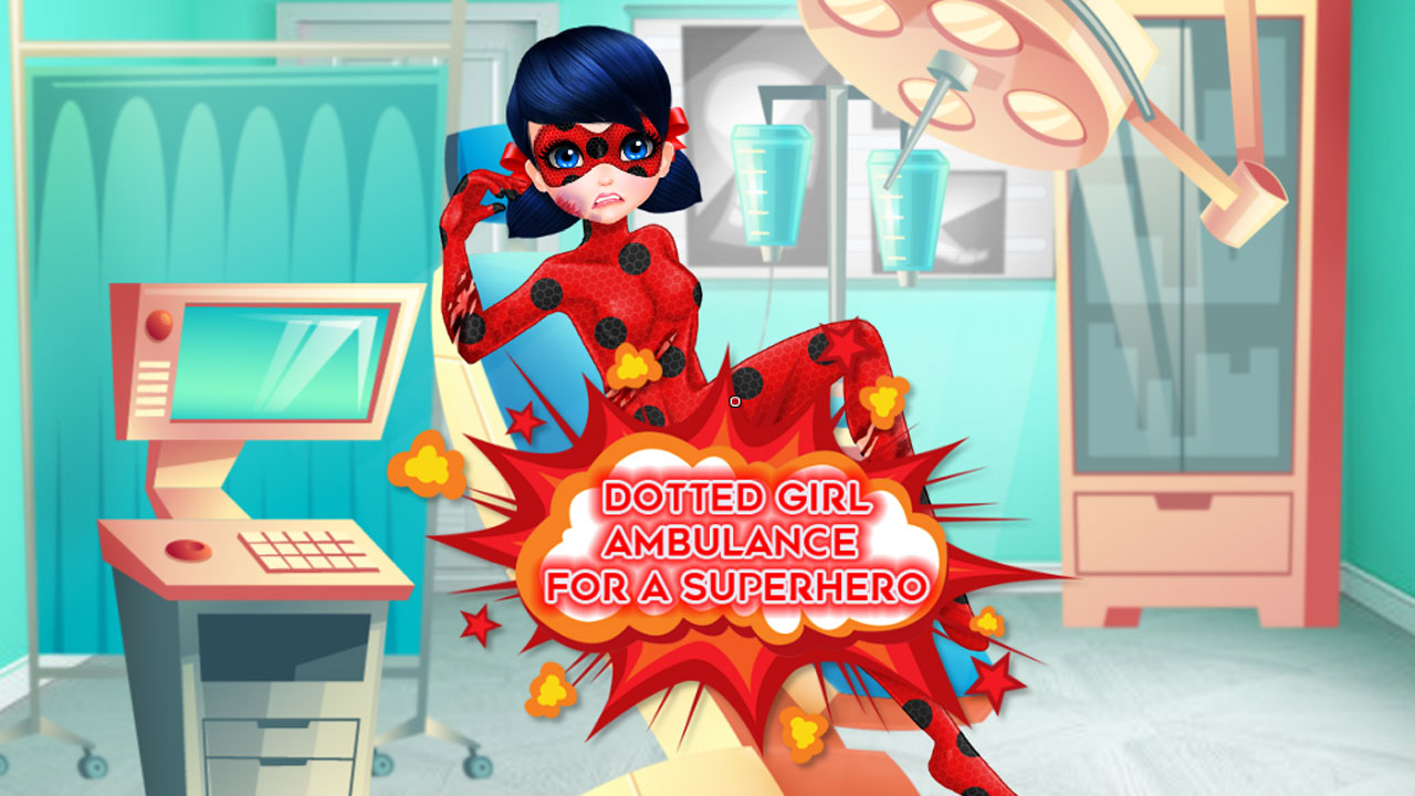 Play Dotted Girl: Ambulance For Superhero - Free Online Girl Game