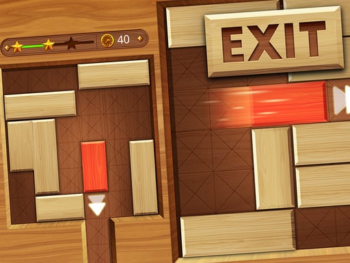 EXIT : Unblock Red Wood Block Game – Play Free Online Hypercasual Game ...