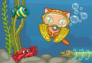 Play Kitty Diver - Free Online Cat Game