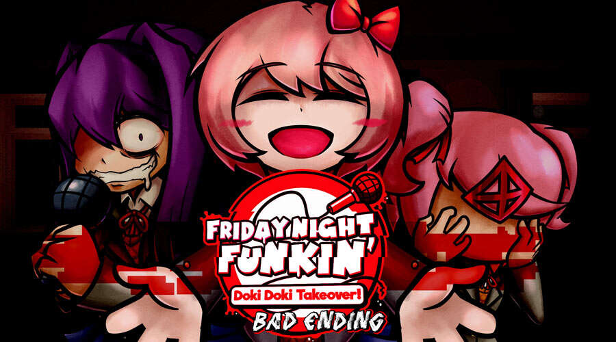 FNF Doki Doki Takeover! - 坏结局 - 免费在线玩 - CrazyGames-Poki