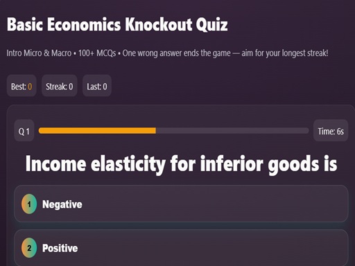Basic Economics Multiple Choice - เล่นฟรีออนไลน์ - CrazyGames-Poki